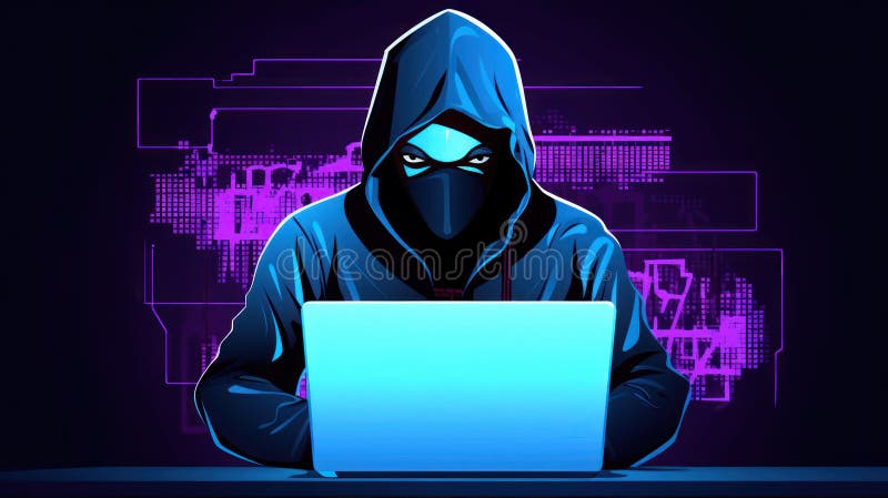 Hacker. Anonymous Hacker. Hacker 2d Illustration. Cyberspace Stock ...