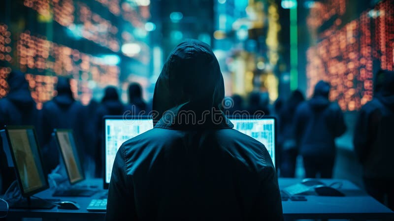 Hacker, Anonymous Person in Hood Sitting on Chair Isolated on White ...