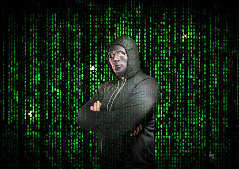 Hacker with Arms Crossed Behind a Mask Stock Photo - Image of anonymous ...