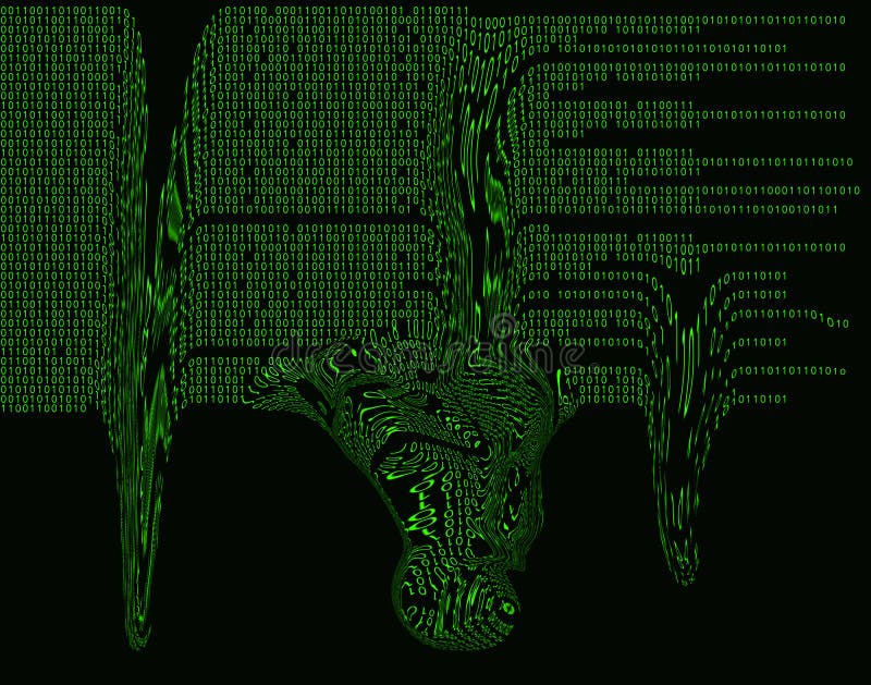 Hacker Attack Binary Code 2 / Computer Digital Meltdown Stock Image ...