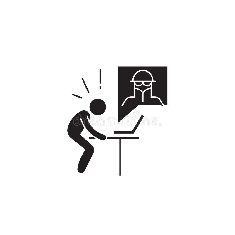 Hacker Attack Black Vector Concept Icon. Hacker Attack Flat ...