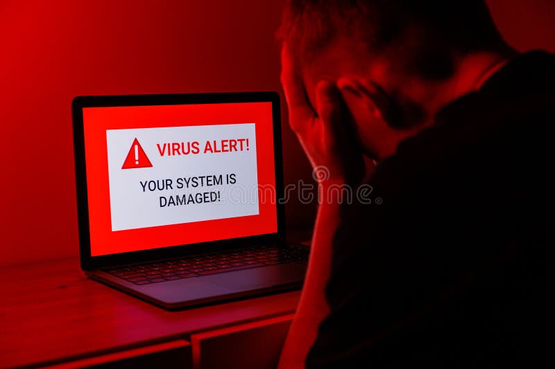Hacker Attack on Computer. Warning Text on PC You Have Been Hacked Stock Photo - Image of bsod ...