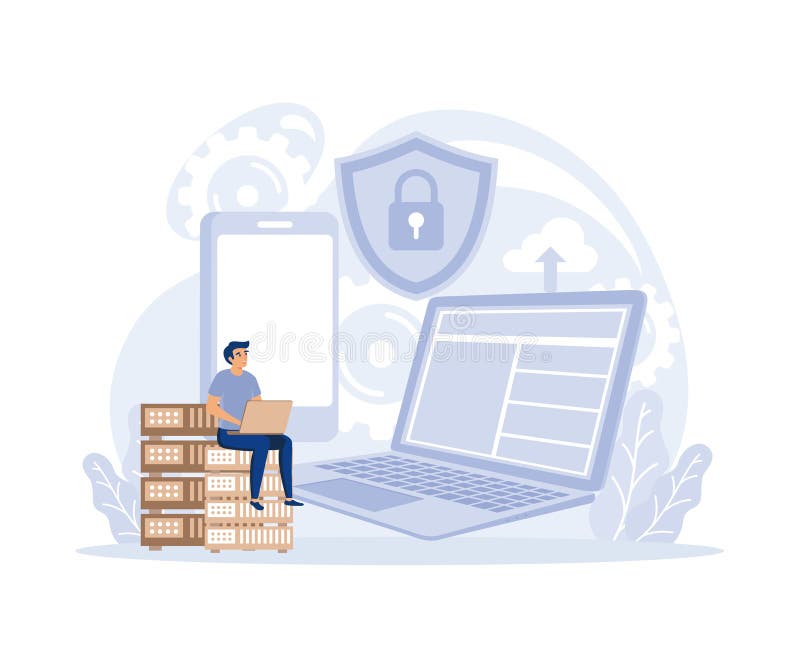 Database Security Hacker Attack Concept. Stock Vector - Illustration of ...