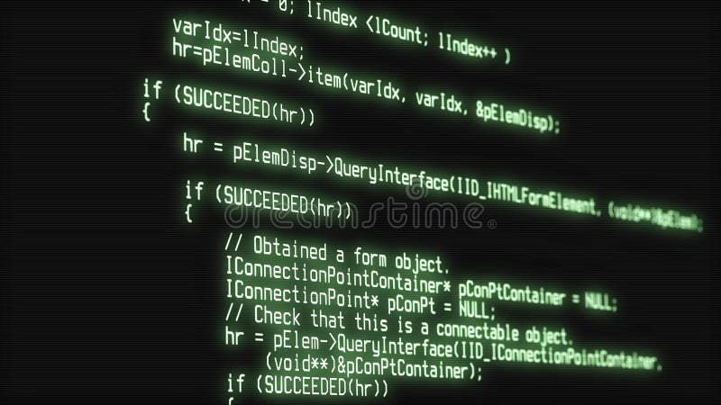 Hacker Attack Detected On Screen Computer Screen With Hacking Program Code Stock Illustration