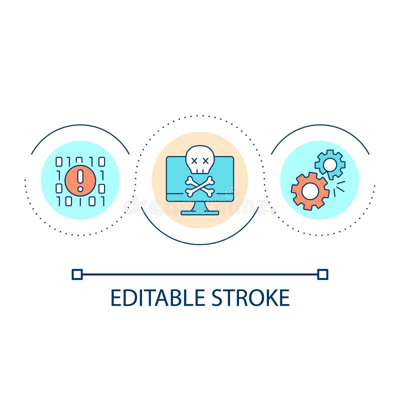 Hacker Attack Loop Concept Icon Stock Vector - Illustration of line, concept: 254542570