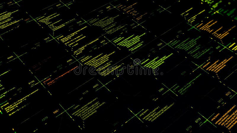 Hacker Attack Detected on Black Screen. Animation. Abstract Computer ...