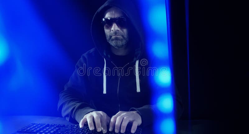 Hacker Attack New Technology Abstract Blue Background Stock Image ...