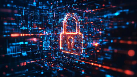 Hacker Attack Prevention Concept with Digital Padlock and Firewall ...