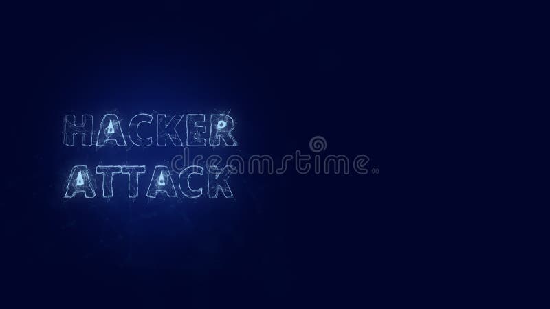Hacker Attack Title with Plexus Effect. Connected Lines with Dots Stock ...