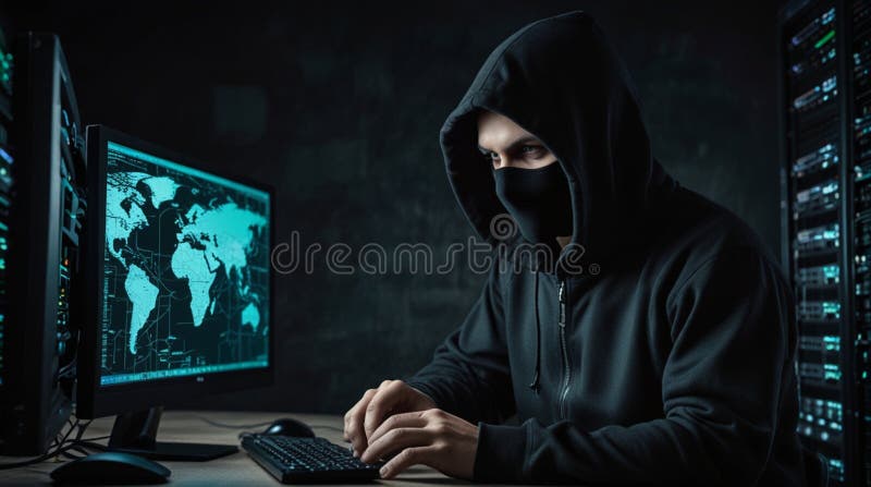 Hacker attacking internet stock photo. Image of server - 318518102