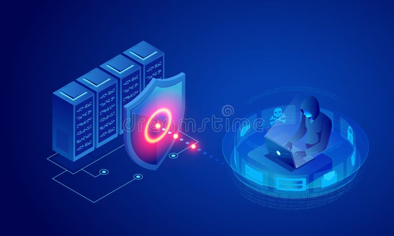 Hacker Attacking Server Or Database Network Security Database Secure