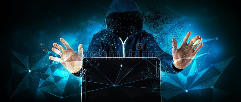 Hacker Attacks and Breaks into the World Internet Network Stock Image ...