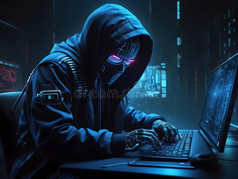 A Hacker with the Binary Codes Stock Illustration - Illustration of ...