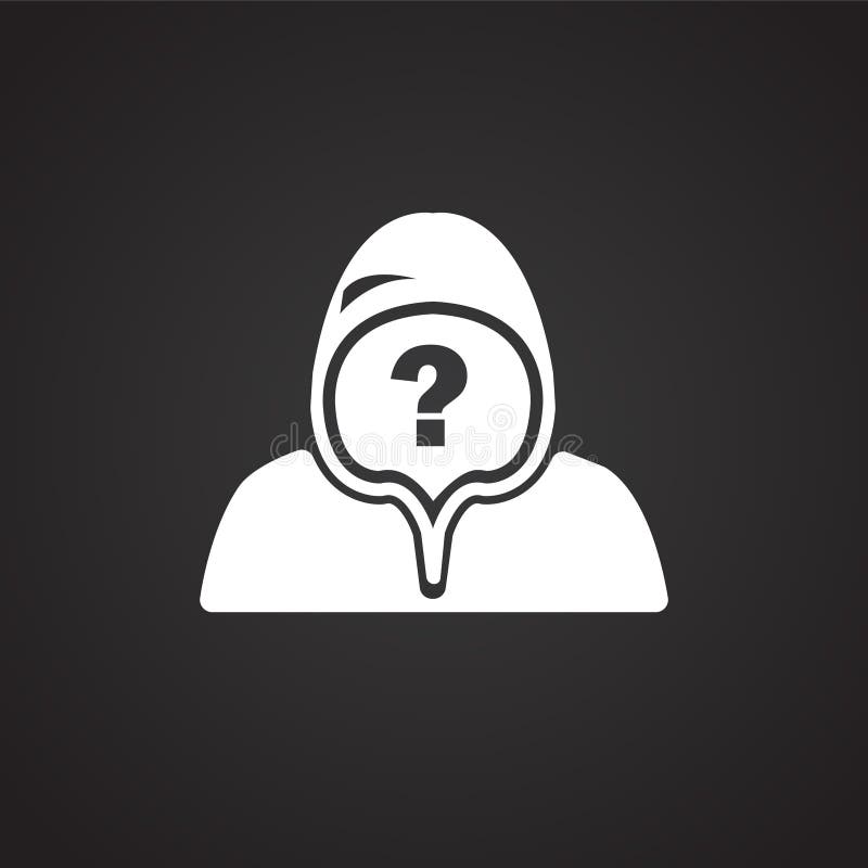 Hacker on black background stock vector. Illustration of element ...