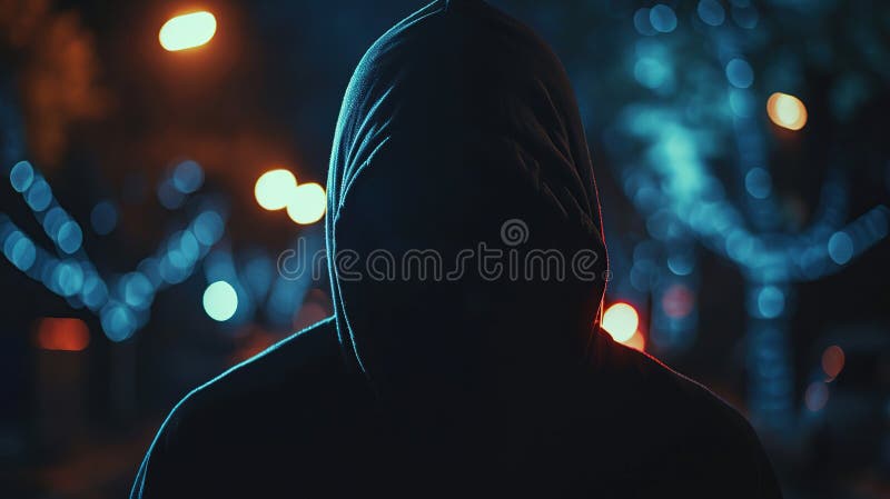 Hacker in a Black Hood. Electronic Data Theft. Internet Protection ...