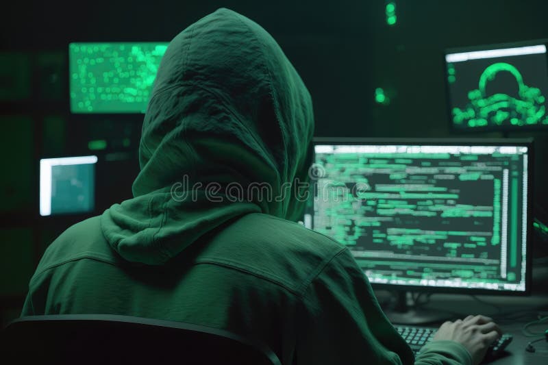 Hacker in Black Hoodie. Hacking and Internet Security Concept ...