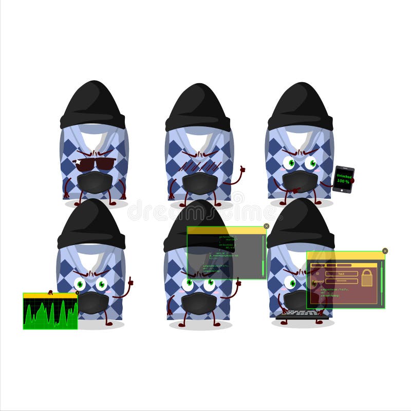 A Hacker Blue School Vest Character Mascot with Stock Vector ...