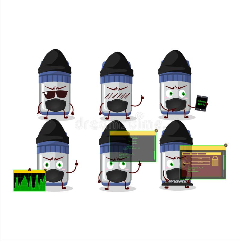 A Hacker Blue Whiteboard Marker Character Mascot with Stock Vector ...