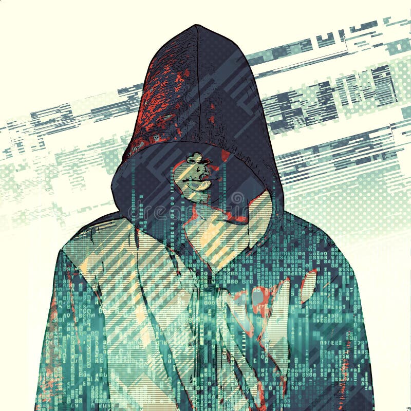 Hacker Boy with Hood, Power of Programming. Use of Artificial ...