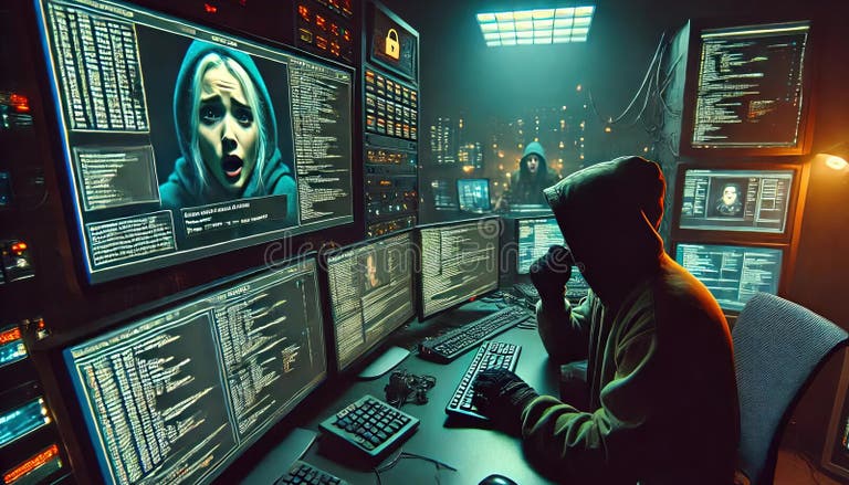 Hacker Breaking into Corporate Comuter System and Encrypting Files ...