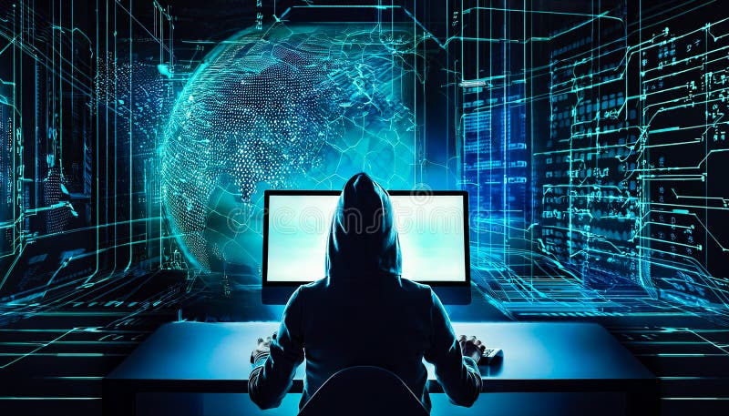 Hacker Breaking into Corporate Comuter System and Encrypting Files ...