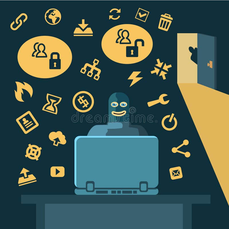 Hacker Breaks Security Crash Computer Pieces Stock Vector ...