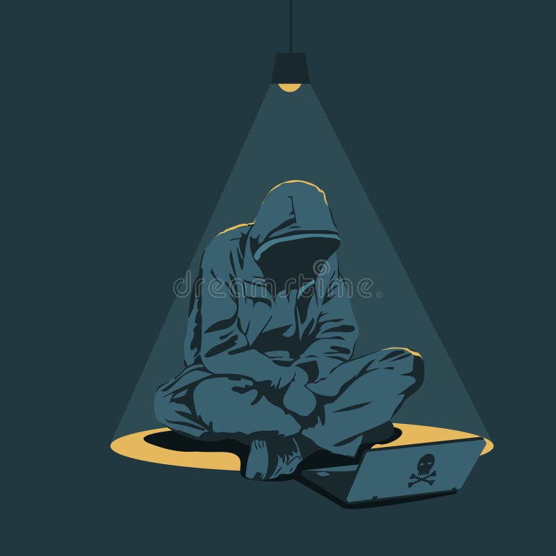 Hacker Breaks Into Computer Stock Vector Illustration Of Hack Hacker 59705374