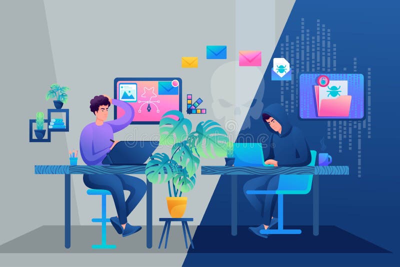 Hacker Breaks Into The Designer Computer Using A Virus In An Email Hacker Attack Hacking Of