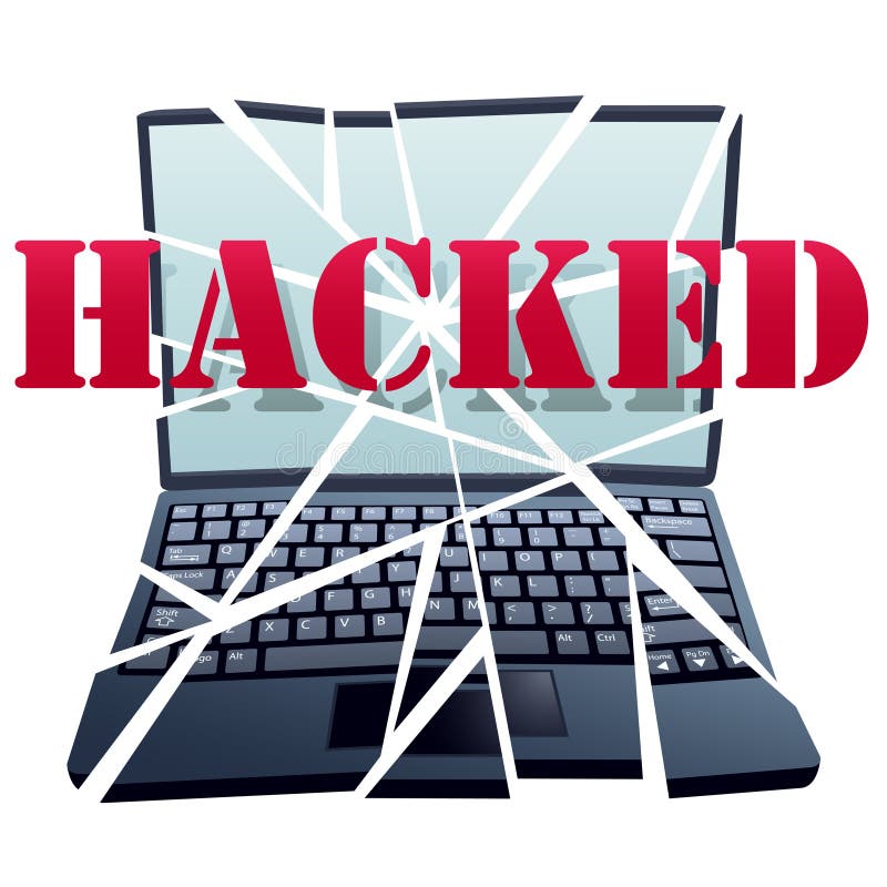Hacker Breaks Security Crash Computer Pieces Stock Vector Illustration Of System Computer