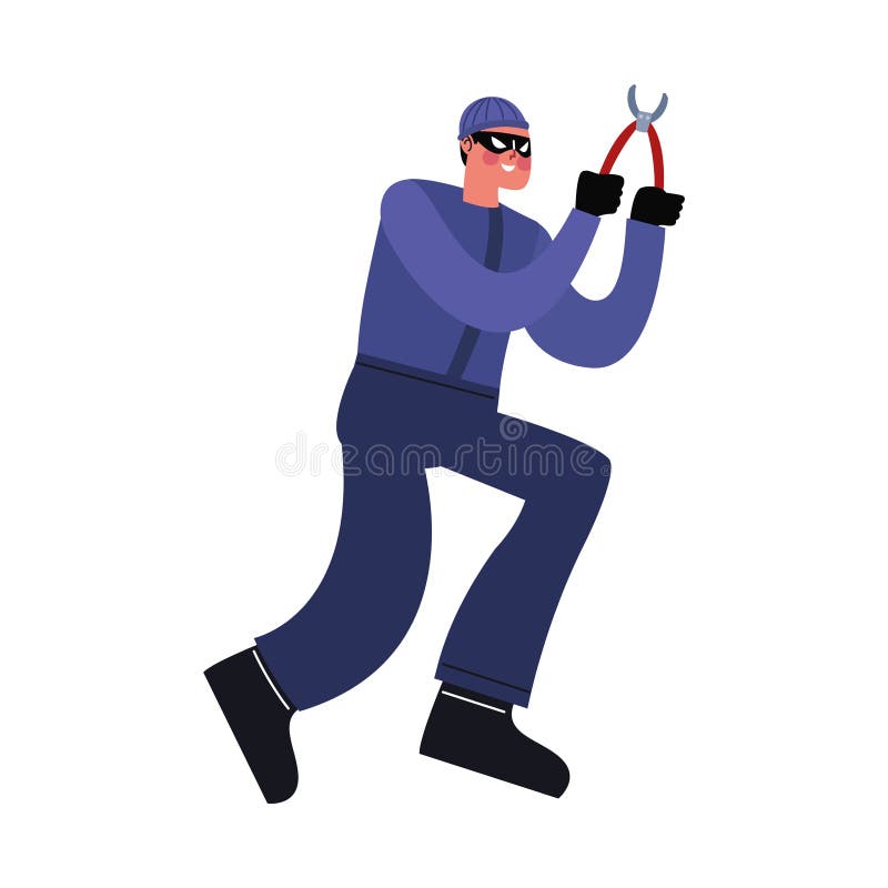 Hacker with cable cutters stock vector. Illustration of technology ...