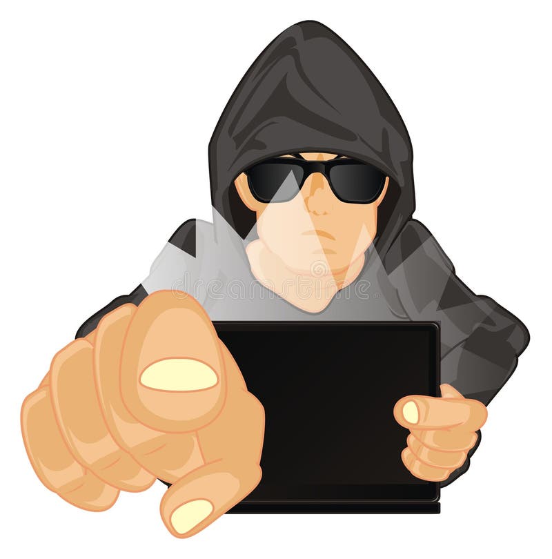 Hacker call to you stock illustration. Illustration of system - 118072857