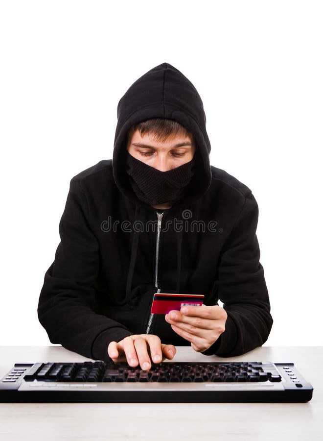 Hacker with a Card stock image. Image of keyboard, isolated - 142149795