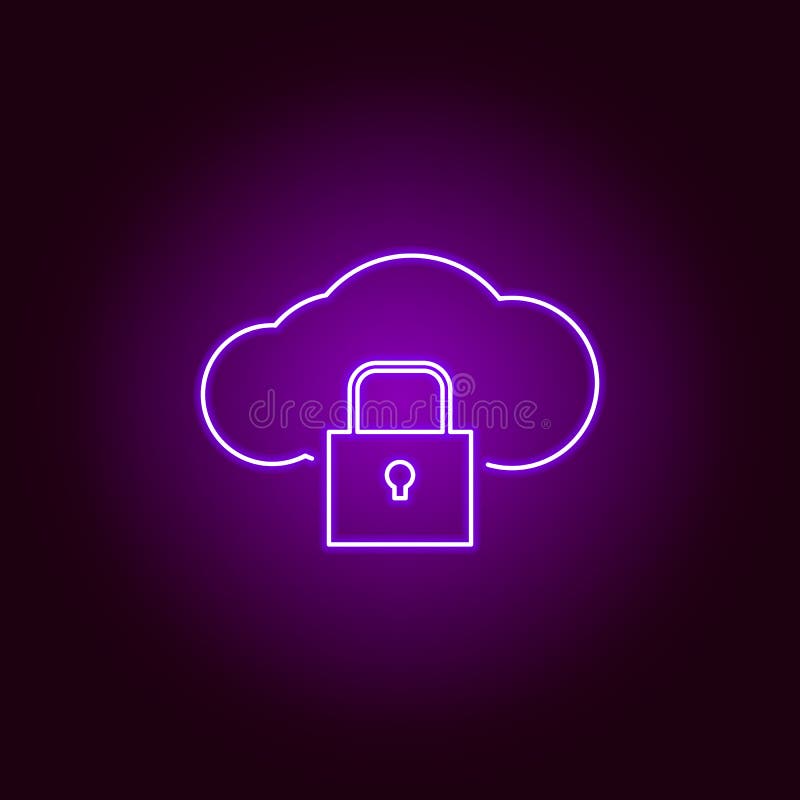 Hacker, Cloud Icon in Neon Style. Can Be Used for Web, Logo, Mobile App ...