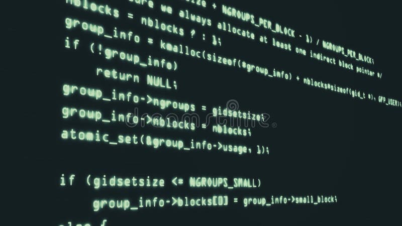 Hacker Code Running Down a Computer Screen Terminal. 3d Rendering Stock Illustration ...