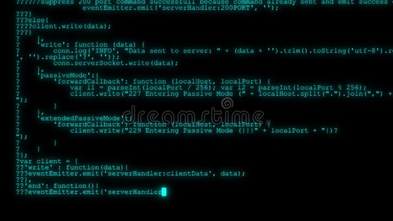 Hacker Code Running Down A Computer Screen Terminal Stock Video Video