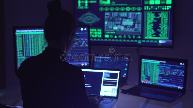 Hacker Coding in Cyberspace Stock Image - Image of laptop, hack: 105681005