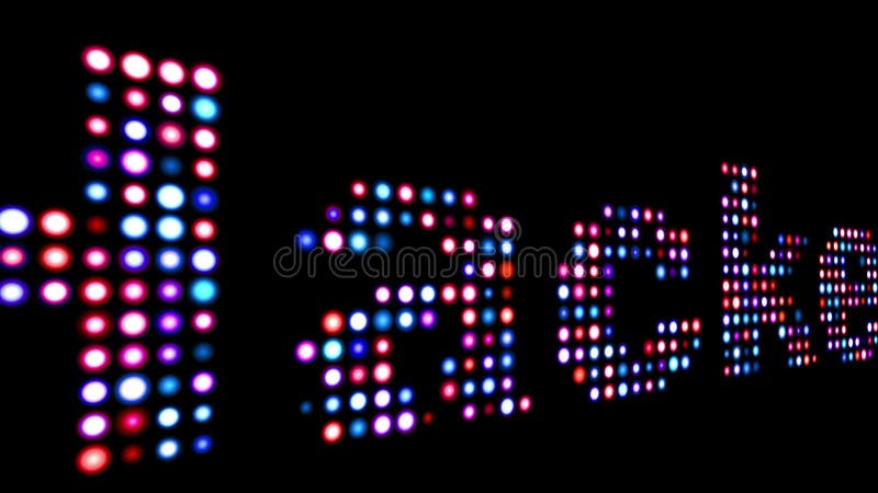Hacker Colorful Led Text Over Black Stock Footage - Video of secure ...