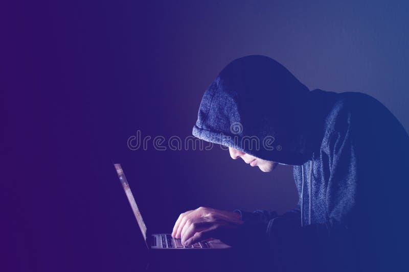 Hacker with Computer, Cyber Attack Stock Image - Image of hacker ...