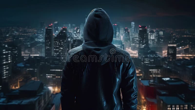 Hacker Computer Cybercriminal Criminal with a Jacket and a Hood Stock ...