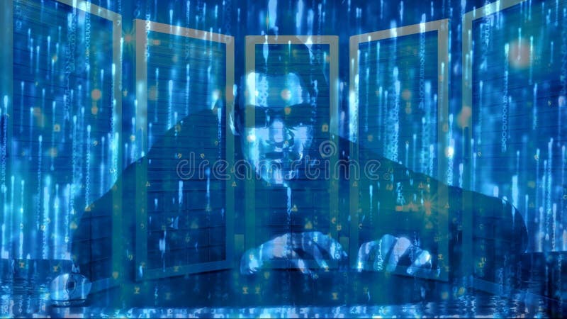 Matrix Code Background, Digital Rain of Green Characters Stock Footage - Video of programming ...