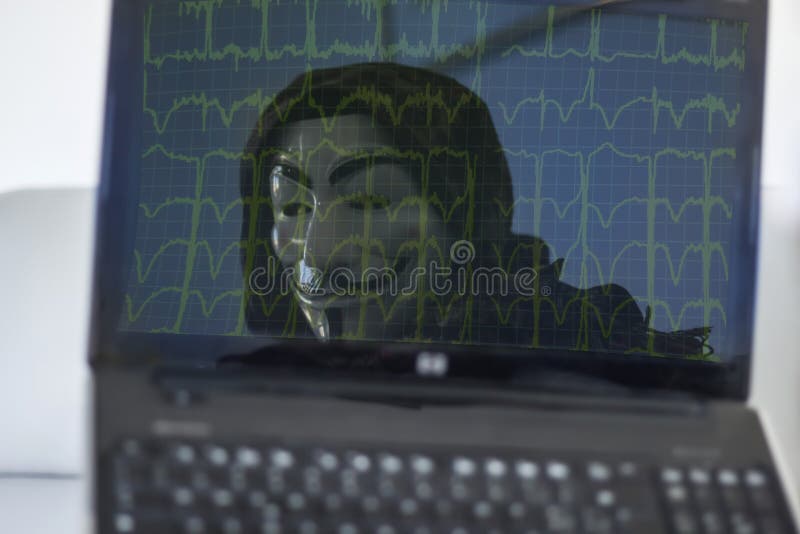 Hacker with Computer Monitor Editorial Image - Image of antivirus ...