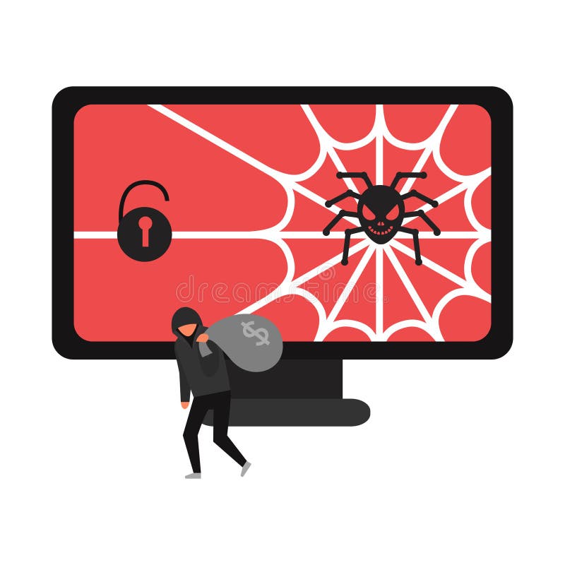 Hacker Computer Net Composition Stock Vector Illustration Of Trojan