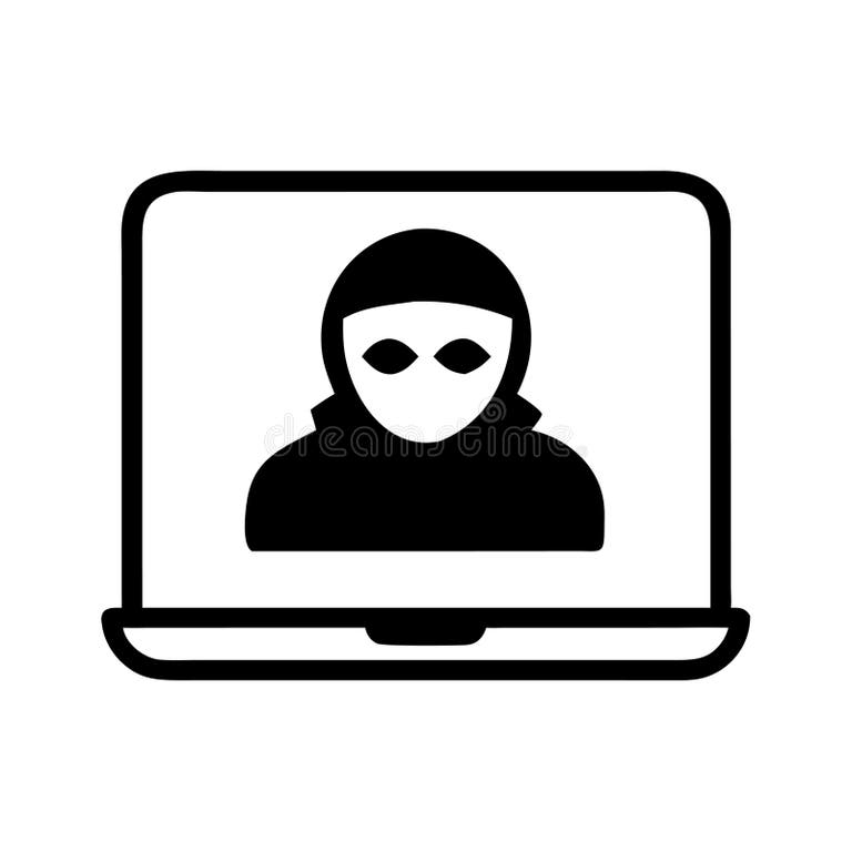 Hacker on Computer Screen Cybersecurity Vector Illustration Stock Image ...