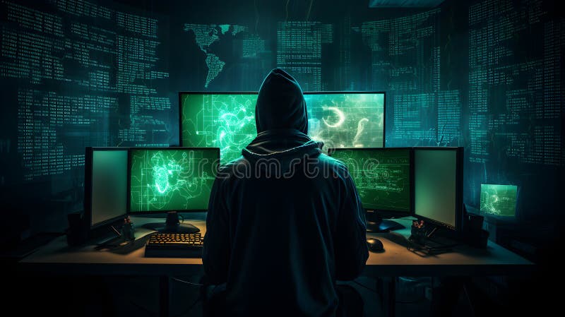 Hacker at the Computer Screens, Hacking, Dark Web, it Stock ...