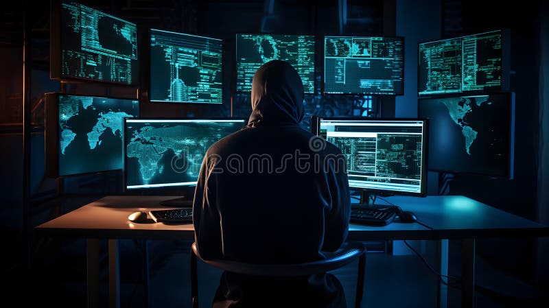 Hacker at the Computer Screens, Hacking, Dark Web, it Stock ...