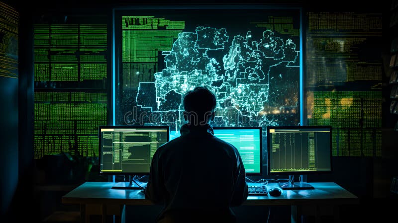 Hacker at the Computer Screens, Hacking, Dark Web, it Stock Image ...