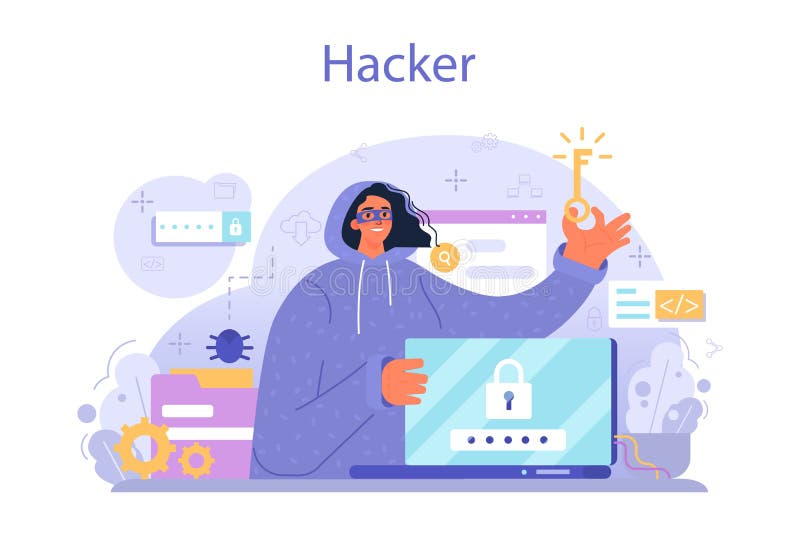 Hacker Concept. Cyber Attack, Thief Stealing Personal Data and Money ...