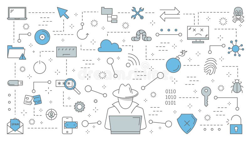 Concept of hacking. stock vector. Illustration of hacking - 79740954