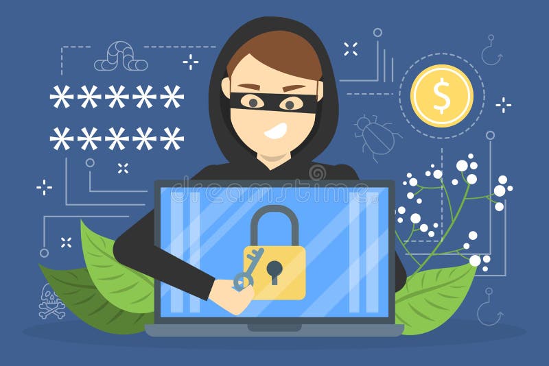 Hacker Concept. Thiefs Attack Computer, Steal Personal Data Stock ...