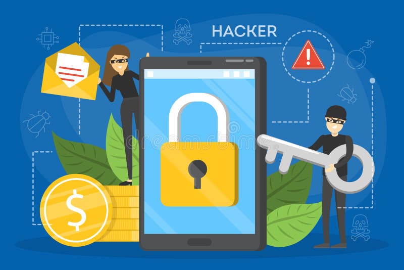 Concept of hacking. stock vector. Illustration of hacking - 79740954